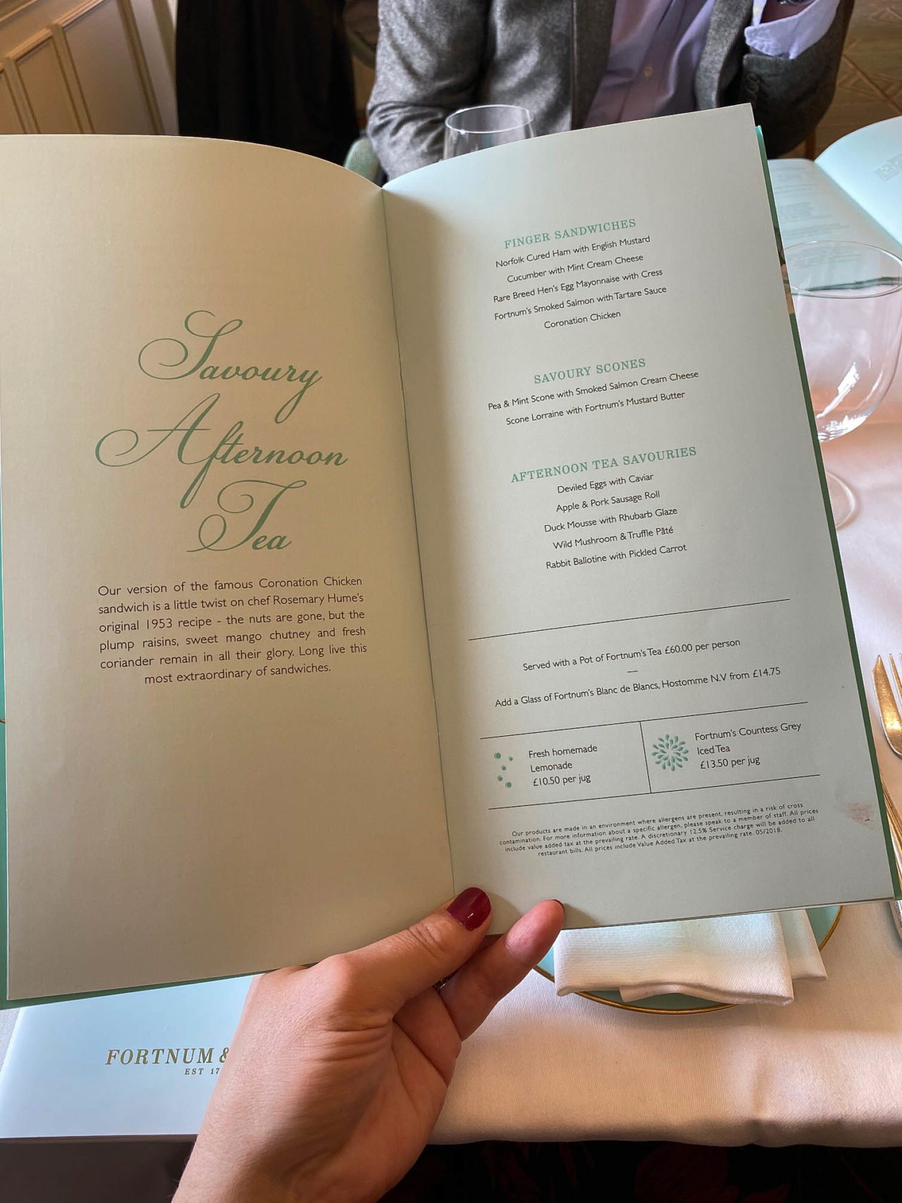 Must-Try Savoury Afternoon Tea at Fortnum & Mason